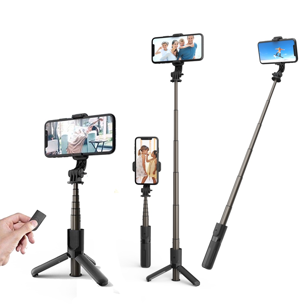 Mini Palo Selfie Control Bluetooth Soporte Celular Horizontal Vertical